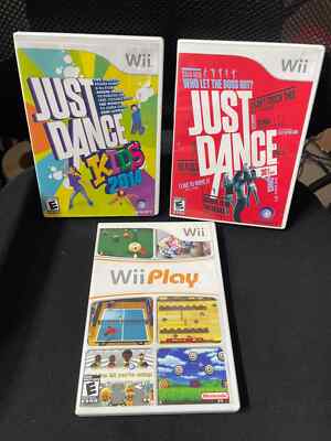 Wii Game Lot (3 games) Just Dance Kids 2014, Just Dance, Wii Play | eBay