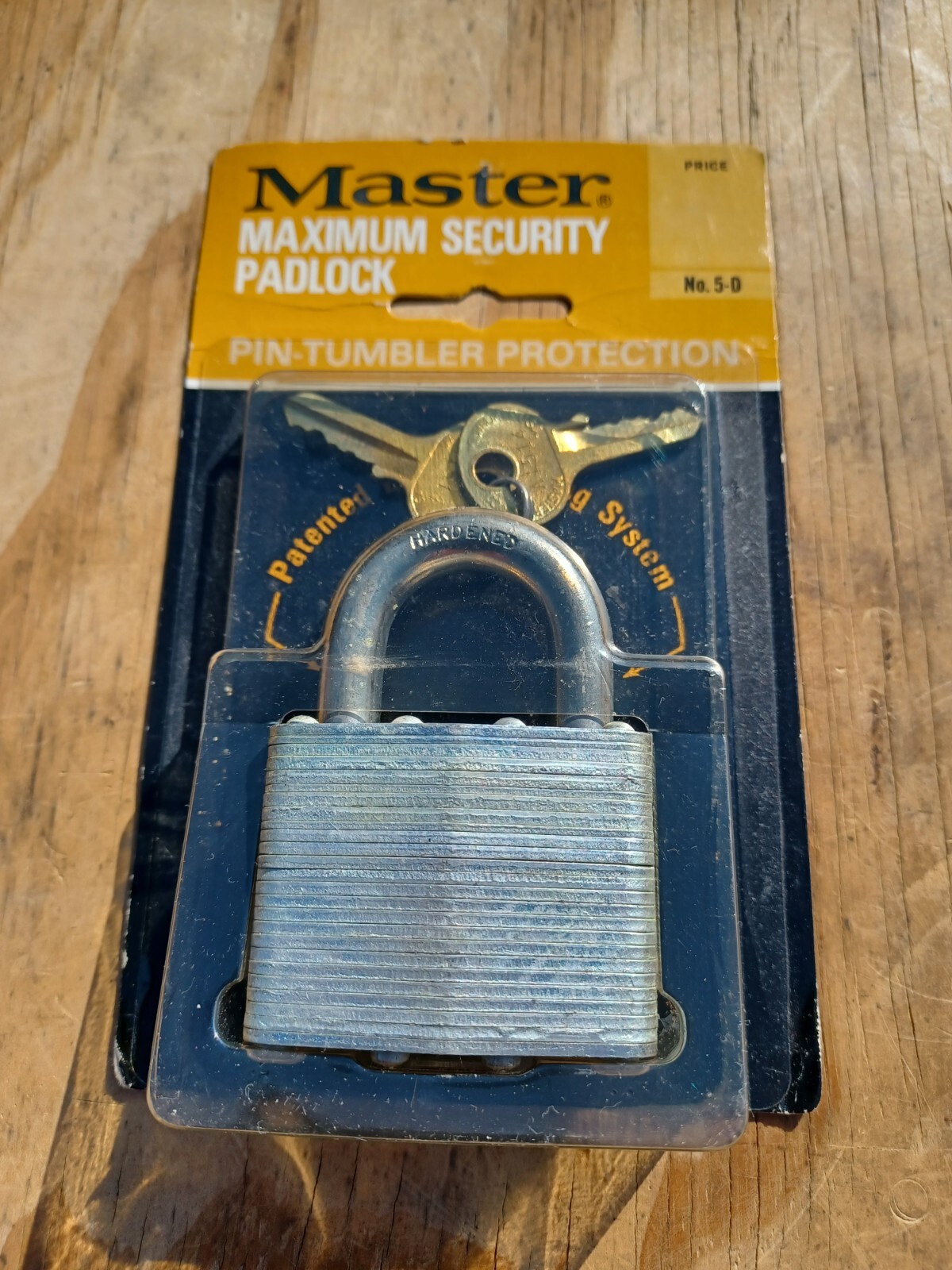 Vintage NOS MASTER LOCK No. 5 -D MAXIMUM SECURITY Pin Tumbler PADLOCK w ...
