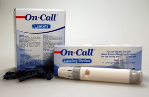 100 Sterile Lancets and Auto Lancing Device by On Call | eBay