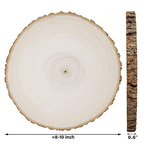 4 Pack Large Wood Circle Slices 8 to 10 Inches DIY Unfinished Wood ...