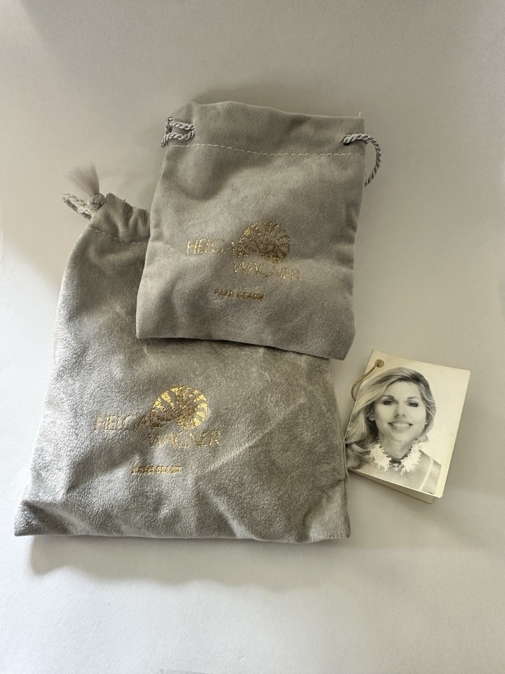 HELGA WAGNER SET NECKLACE & EARRINGS Gray/ Blue Mother Of PEARL Nuggets ...