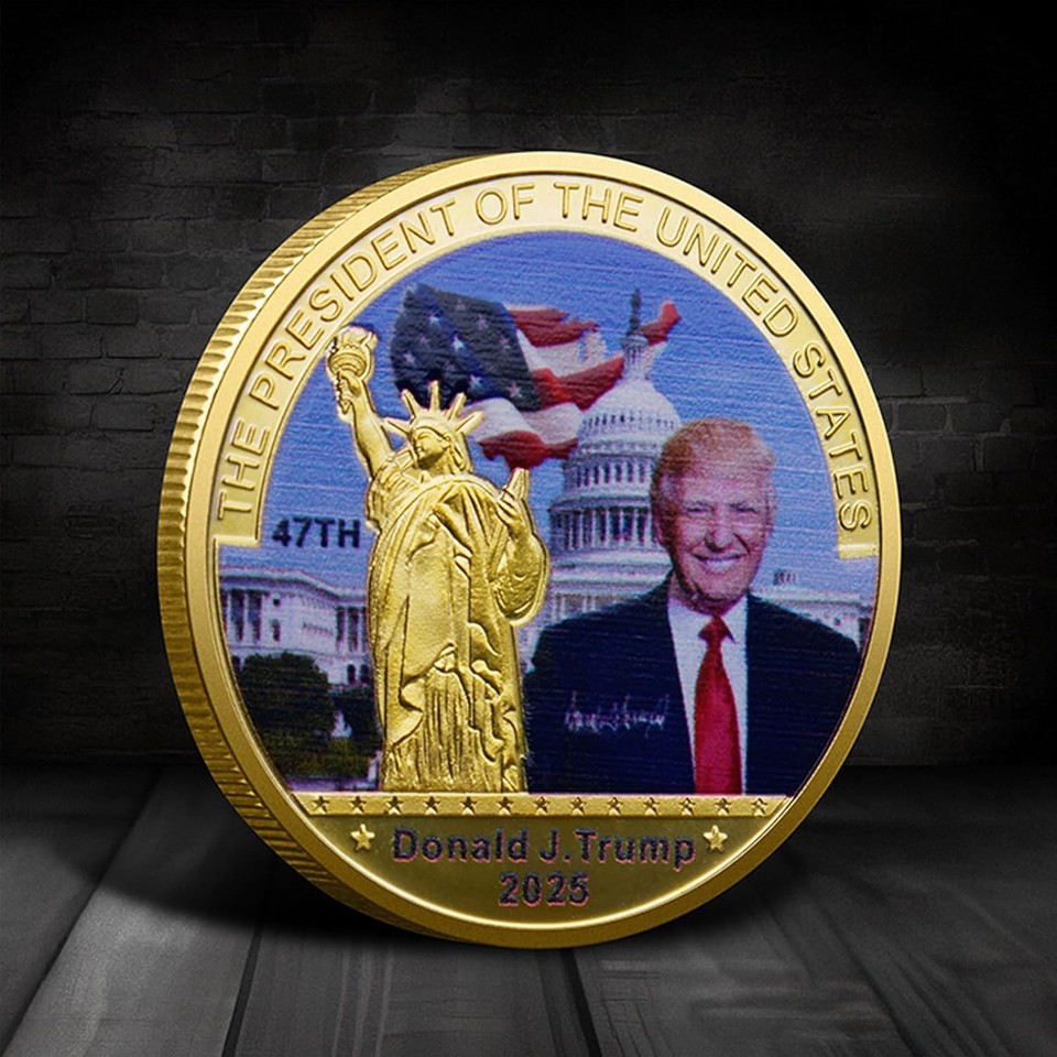 2025 Donald Trump Commemorative Coin Gold Plated 47th President Seal ...