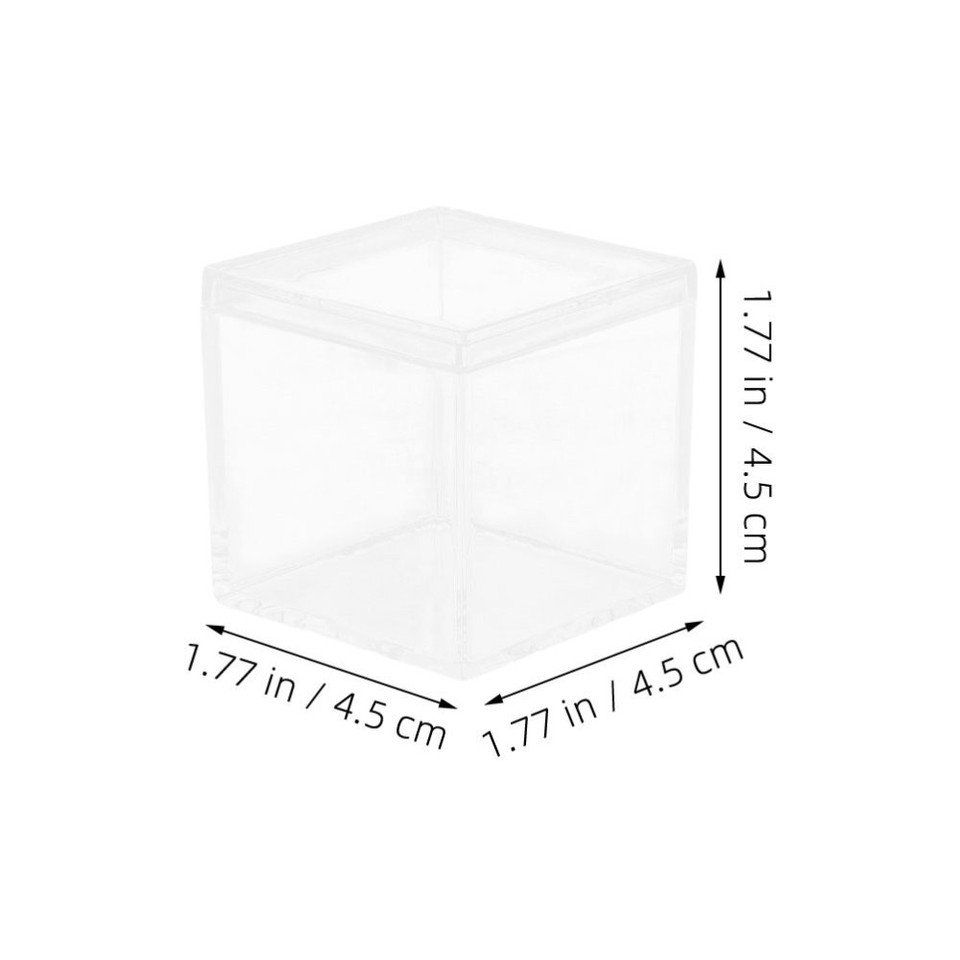 8 Pcs Acrylic Candy Box Favor Boxes Small Square Plastic Containers ...