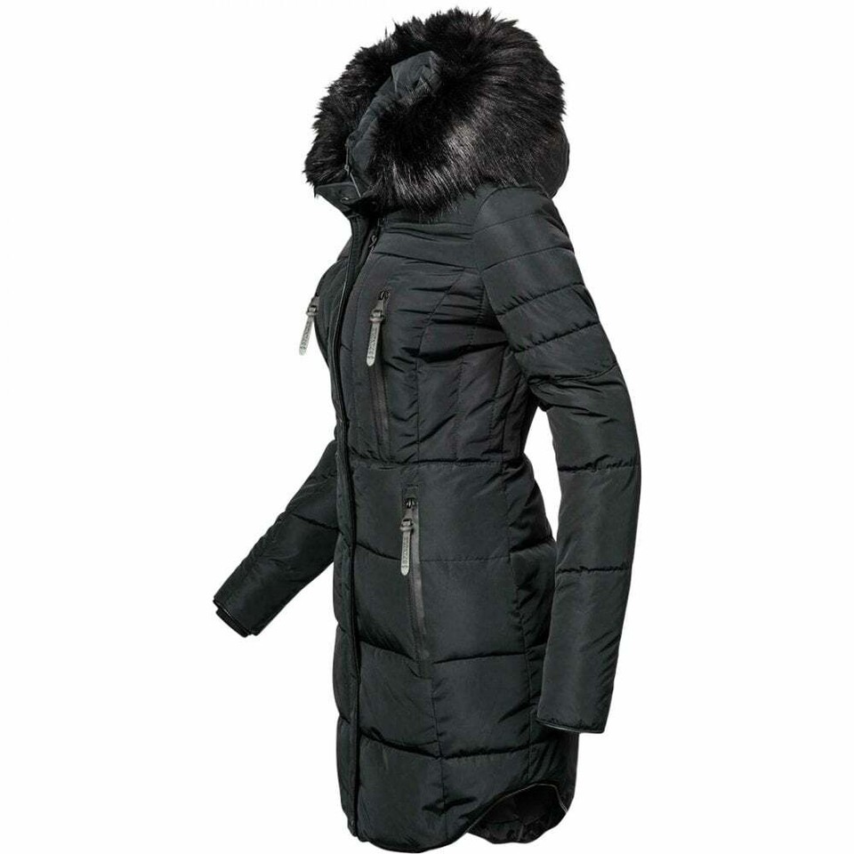 Spindle Womens Long Winter Fleece Lined Parka Coat Quilted Jacket Zip ...
