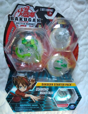 BAKUGAN Battle Planet 3 Pack Diamond Maxotaur Figure Set Boys Starter ...