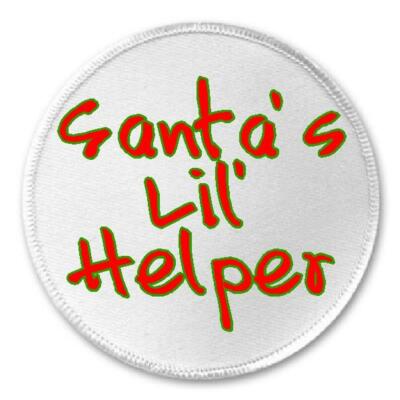 Santa's Lil Helper - 3" Circle Sew / Iron On Patch Merry Christmas ...