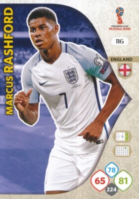 116 RASHFORD MARCUS # ENGLAND PANINI CARD ADRENALYN WORLD CUP RUSSIA ...