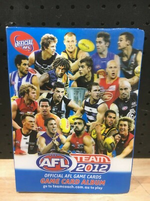 AFL TEAM COACH 2012 OFFICIAL AFL GAME CARD ALBUM WITH ASSORTMENT OF AFL ...
