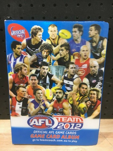 AFL TEAM COACH 2012 OFFICIAL AFL GAME CARD ALBUM WITH ASSORTMENT OF AFL ...