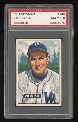 1951 Bowman #240 Joe Haynes PSA 8 NM-MT #02081275 | eBay