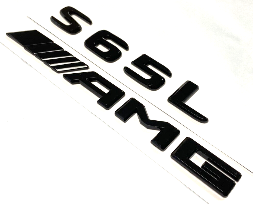#2 BLACK S65L + AMG REPLACEMENT FOR MERCEDES S65 REAR TRUNK EMBLEM ...