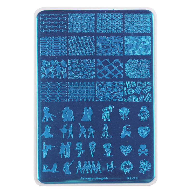 Nail Art Stamping Image Plates Stencil 9.5 by 14.5cm LARGE plate w ...