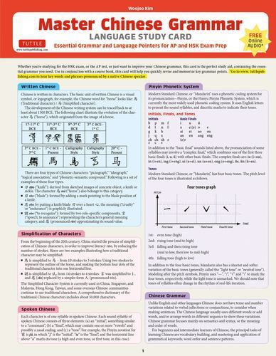 Mandarin Chinese Grammar Language Study Card: Essential Grammar Points ...
