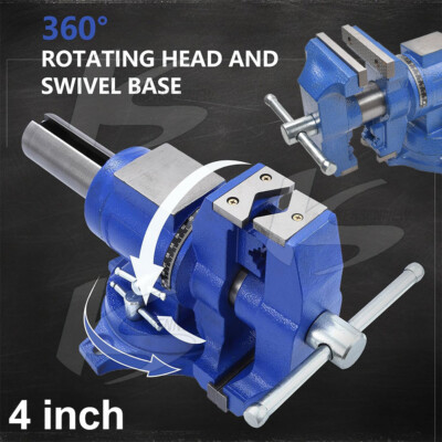 4" Multipurpose Heavy Duty Bench Vise 360° Rotation Clamp on Vice w ...