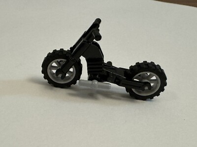 Lego Minifigure Motorcycle/Dirt Bike-Black- Rubber Wheels | eBay