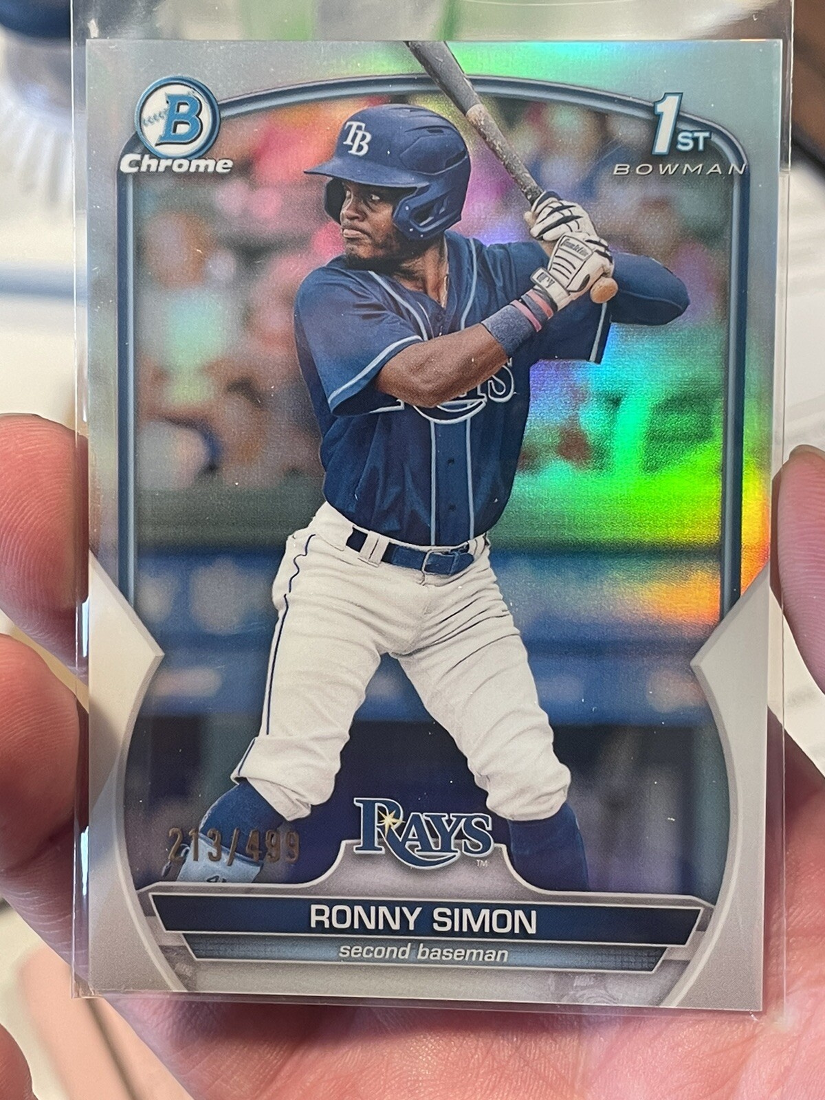 Ronny Simon 2023 Bowman Chrome 1st Bowman /499 Base Refractor tampa bay ...