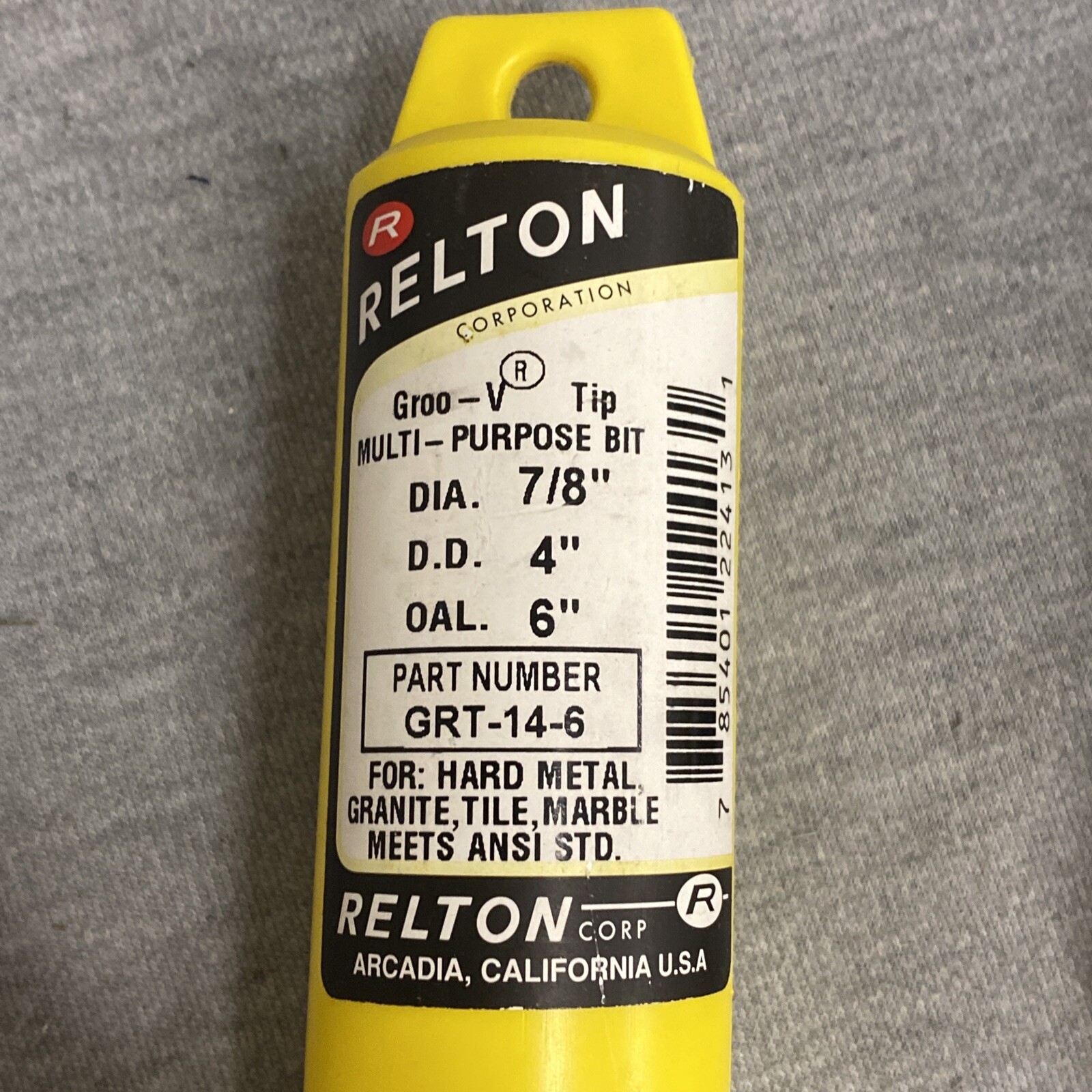 Relton GRT-14-6 Groo-V Straight Shank Masonry Drill Bit 7/8"x6" | eBay