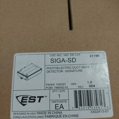 Edwards SIGA-SD Duct Signature Smoke Detector New FREE SHIPPING.. | eBay