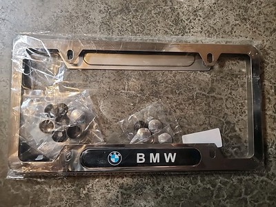 BMW License Plate Frame with Logo and Mounting Hardware Front & Rear | eBay