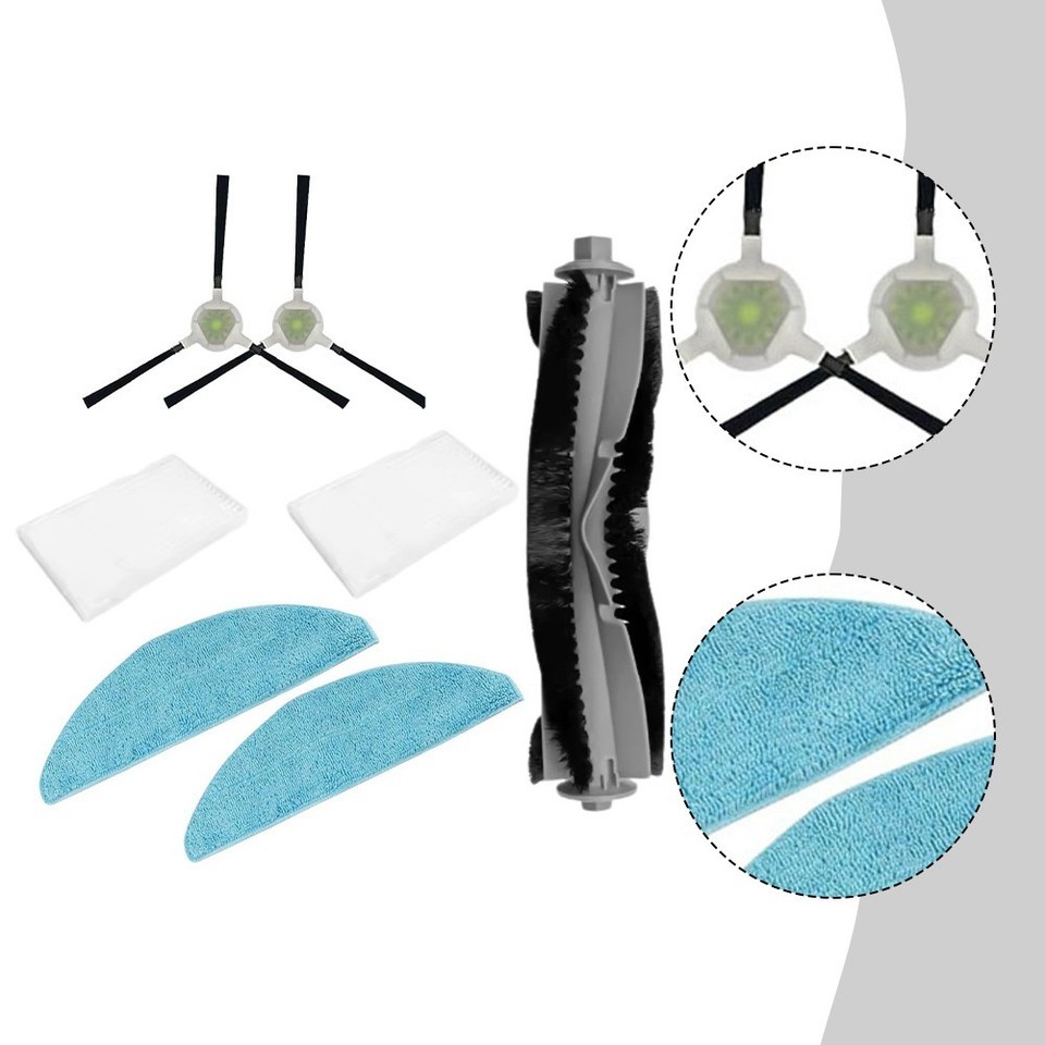 Robot Vacuum Parts Main Brush Side Brush Filter Filter Paper ABS+Nylon ...
