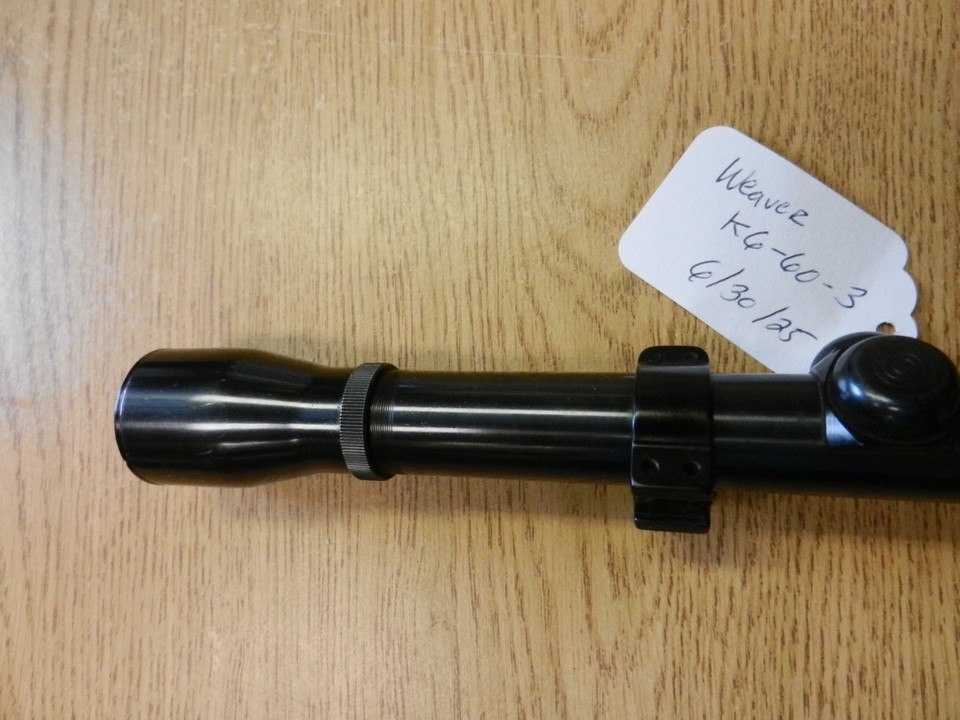 Weaver K6-60-B 6x Rifle Scope W/ Weaver 1" Rimfire Rings Fine ...