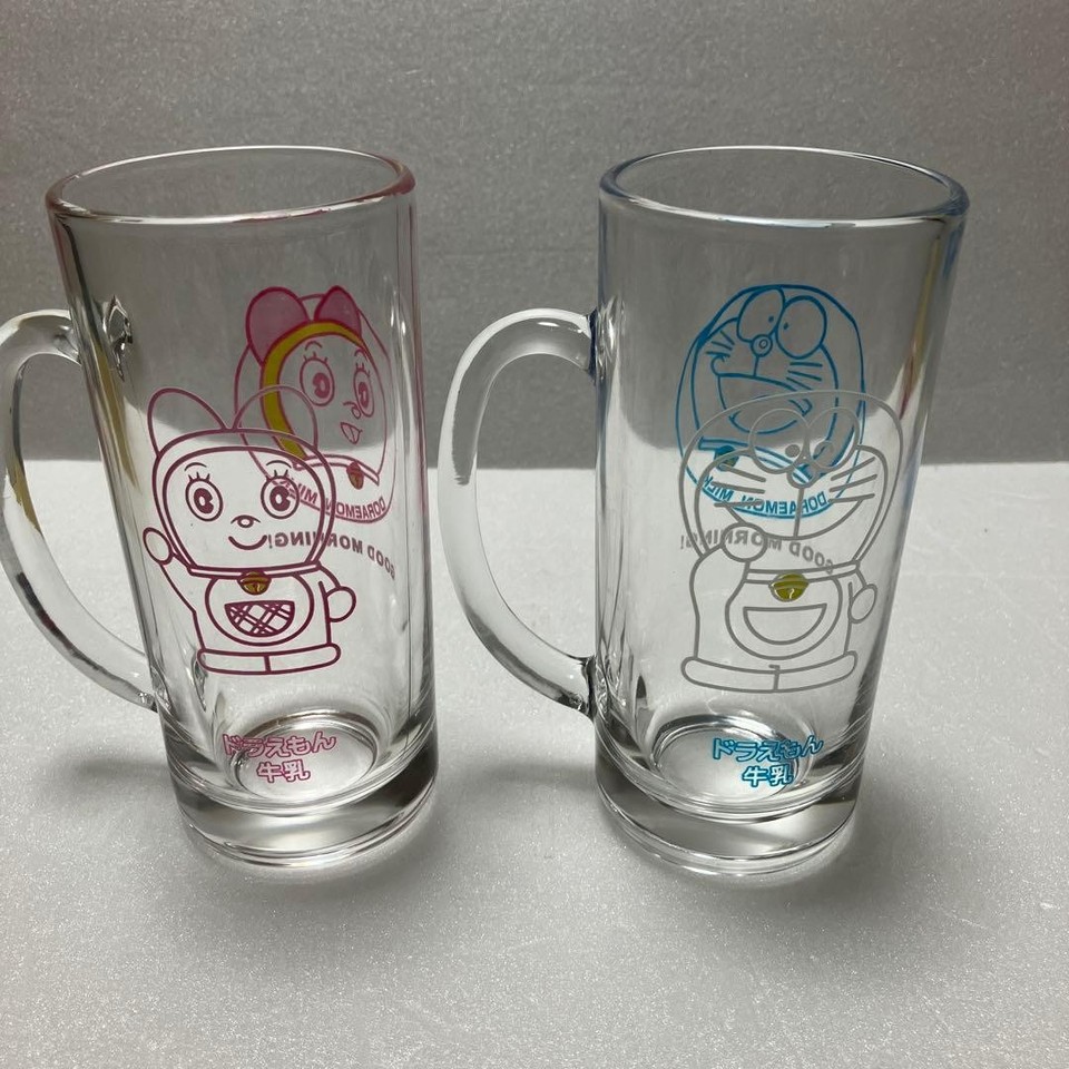Morinaga Milk Doraemon Campaign Winning Item Pair Milk Glass | eBay