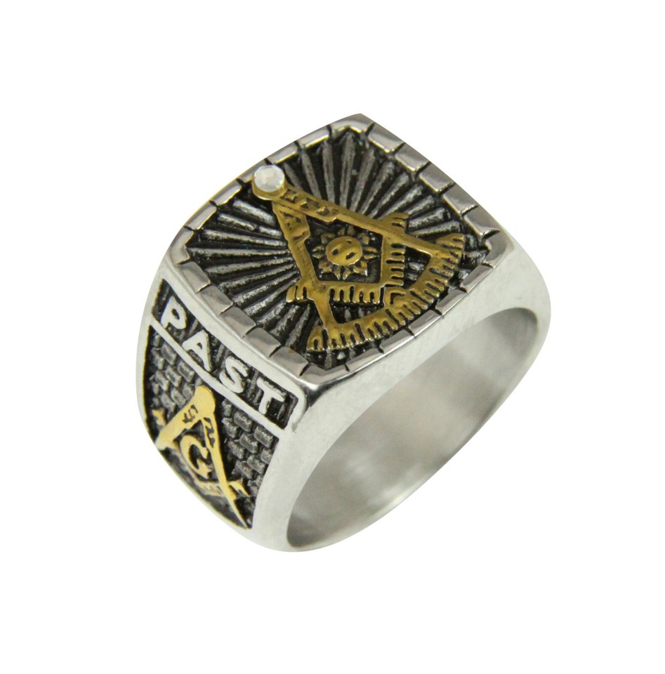 T113 Masonic Past Master Ring Mason Freemason Master of The Lodge ...