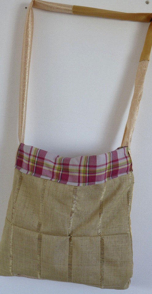 HANDMADE QUILTED BAG COTTON PURSE bag depth 12 bag length 14 MULTICOLOR ...