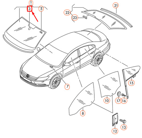 Volkswagen CC Interior Mirror Retaining Plate FOR 7N0845543A | Genuine ...