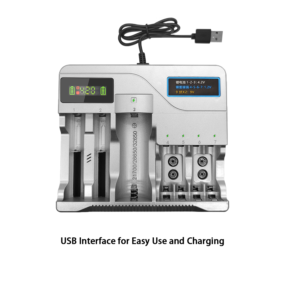 2-8Slots Universal Battery Charger For AA AAA 9V Ni-MH Rechargeable ...