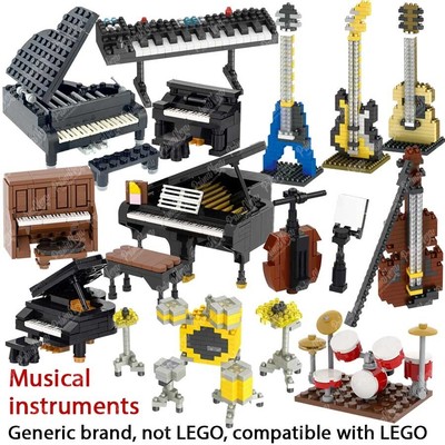 City Grand Piano Cello Drum Musical Instrument Building Blocks for LEGO ...
