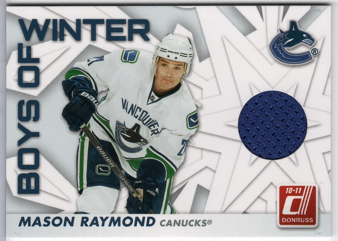 2010-11 Donruss Mason Raymond #20 Canucks Boys of Winter Jersey | eBay