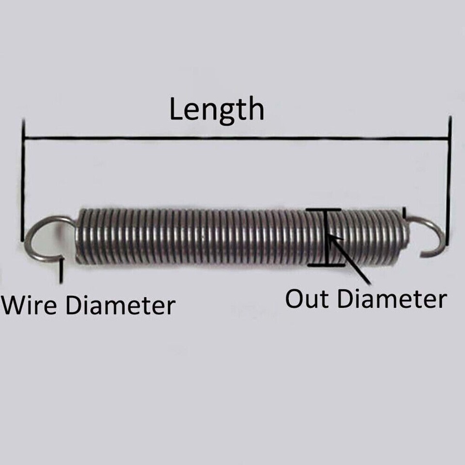 Expansion Springs Extension Tension Spring Wire Dia 2.0mm OD 10-22mm L ...