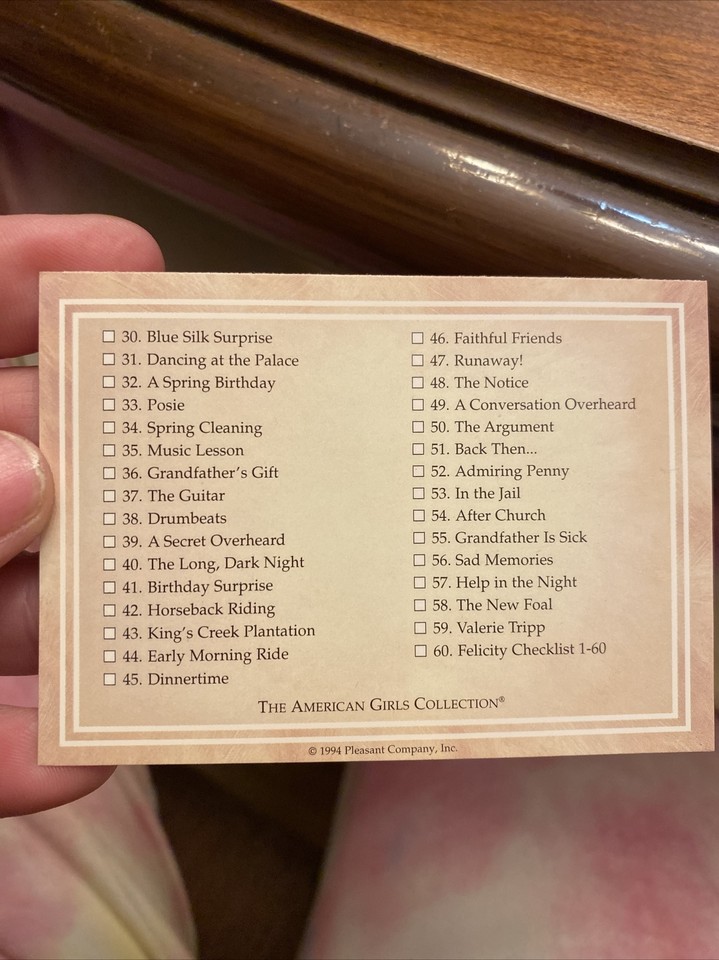 The American Girls Collection Card Felicity's Trading cards List #60 | eBay