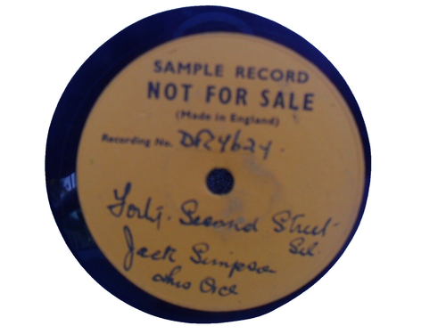 TRANSCRIPTION DISC 10"-INCH 78 RPM SINGLE - "JEER SIMPSON & HIS ORCH ...
