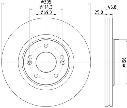 Don Car Brake Discs Pair Front Outer Diameter 305mm For Hyundai ...