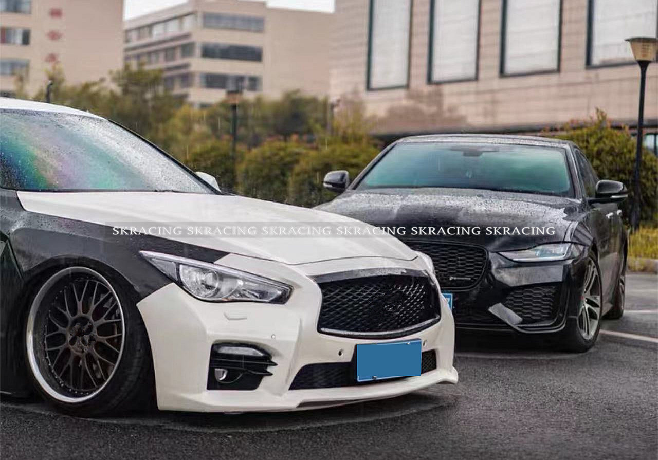2PCS Carbon Fiber Exterior Side Fender Vent Trim For Infiniti Q50 Q50S ...