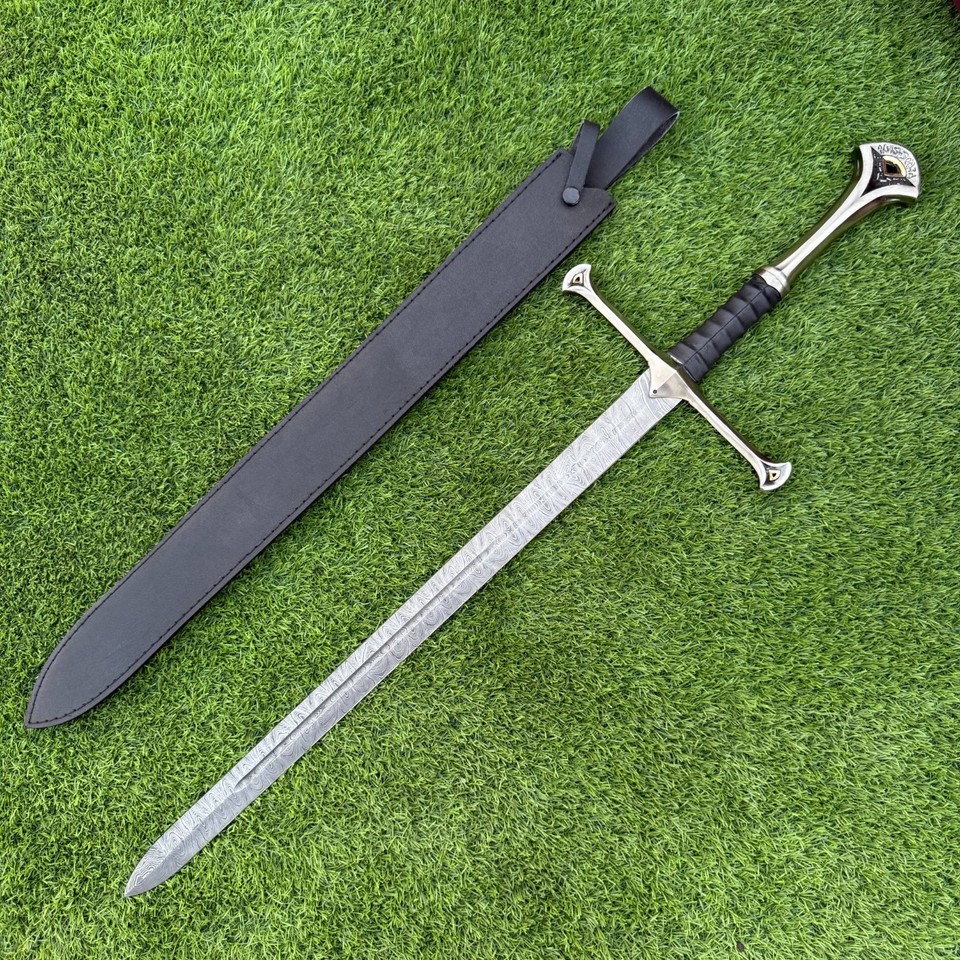 Custom Handmade Damascus Steel Blade Anduril / Narsil Sword of King ...