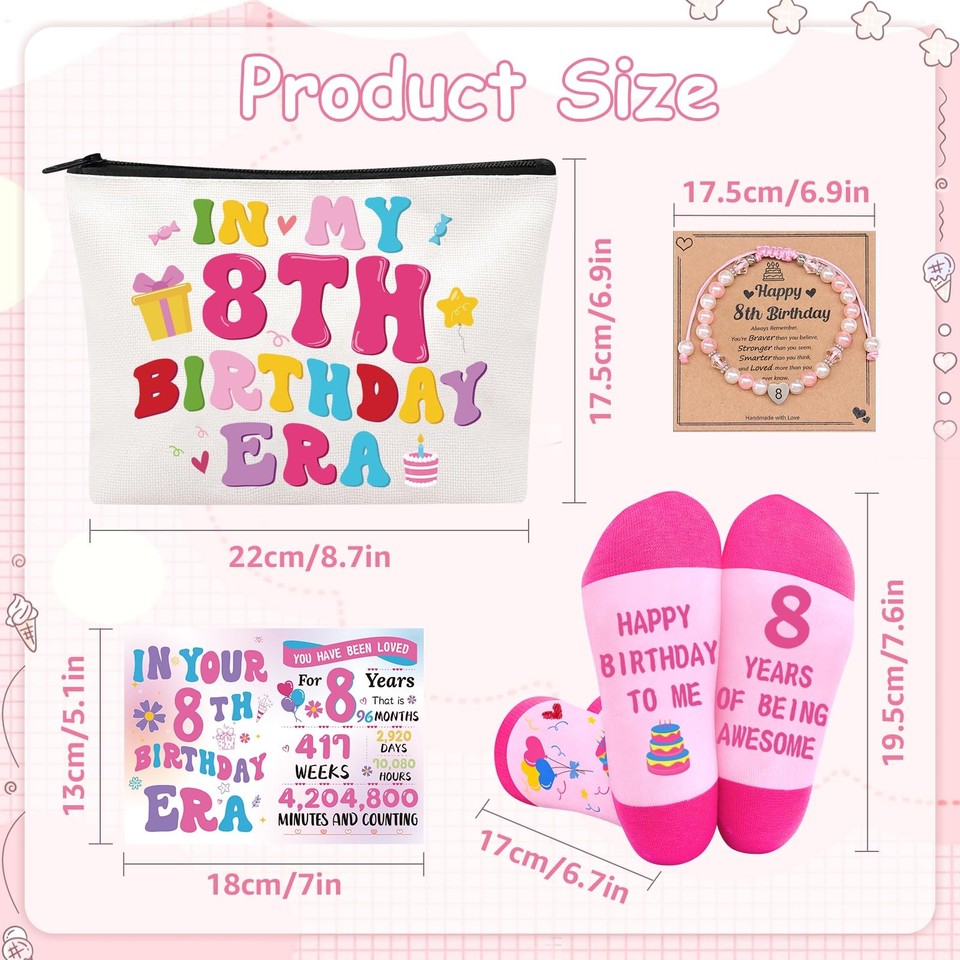 MOTONG 8th Birthday Gifts for Girls, Sweet 8 Year Old Girls 8 | eBay UK
