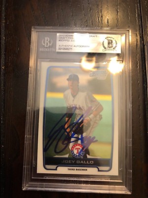 JOEY GALLO 2012 BOWMAN CHROME DRAFT PICK AUTOGRAPH AUTO BAS Hand SIGNED ...