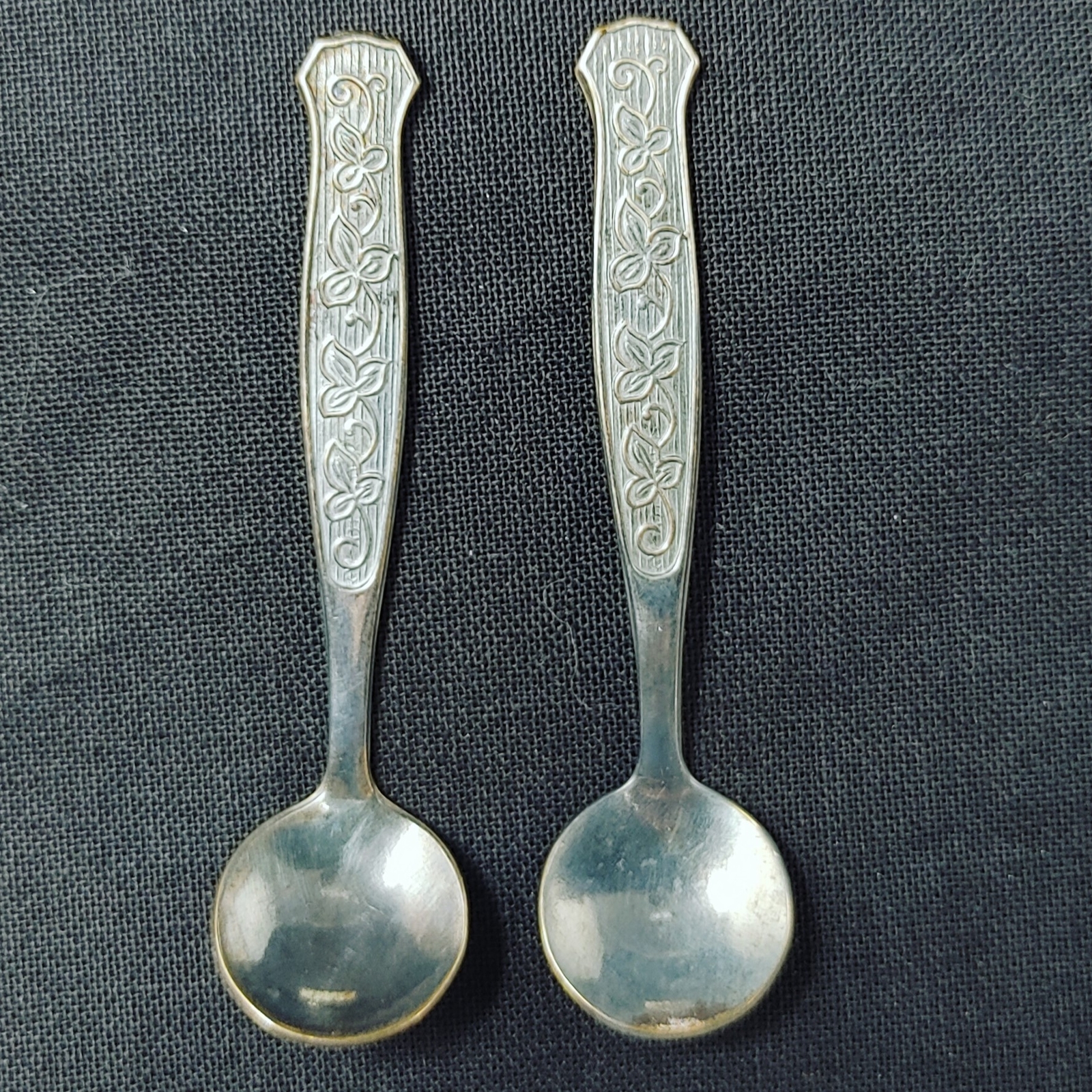 Vintage Meka Denmark Sterling Silver Red Enamel Salt Cellar/Spoon Set ...