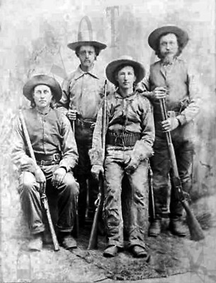 ANTIQUE HUNTING 8X10 REPRO PHOTO 4 BUFFALO HUNTERS SHARPS WINCHESTER ...