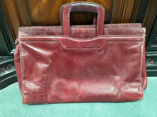 Dove Briefcase Attache, Brown Leather Retractable Handles | eBay