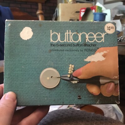Vintage 1970 Buttoneer Dennison Ronco Original Box Instructions Seen On ...