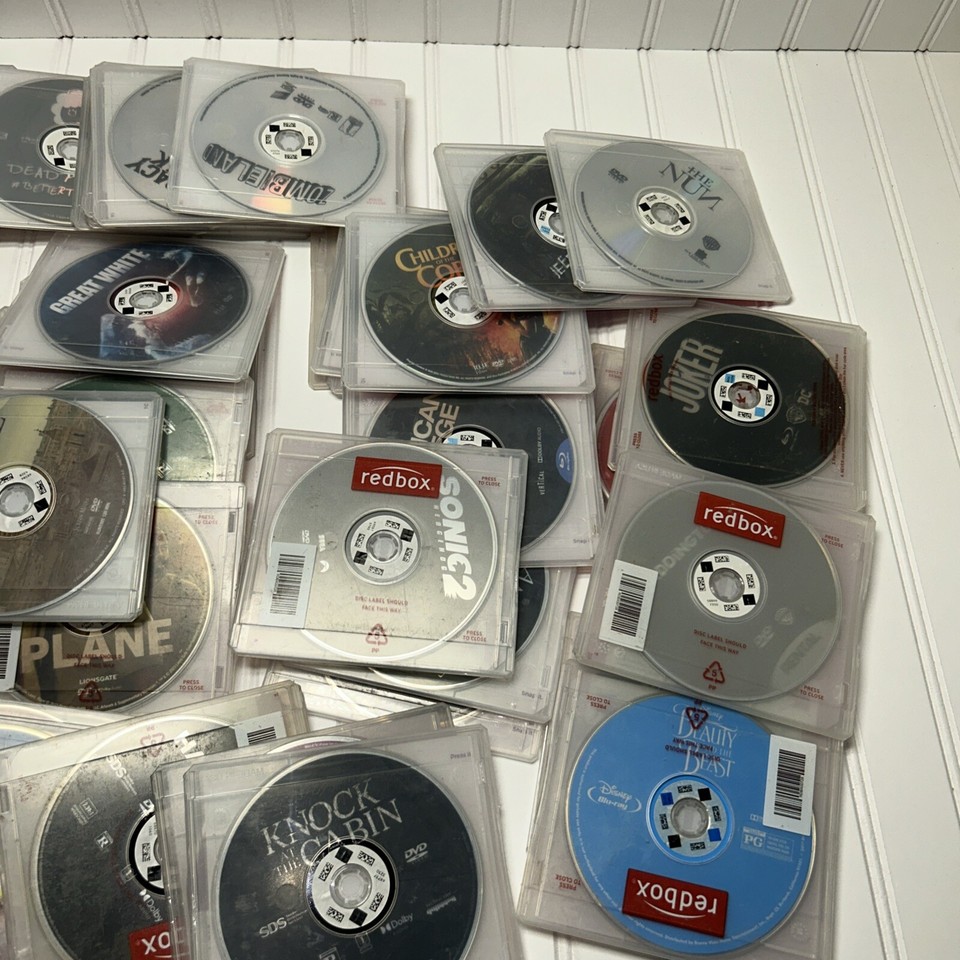 Redbox Random Lot of 50 Dvd/Blu Ray Mix Bundle With Redbox Plastic ...