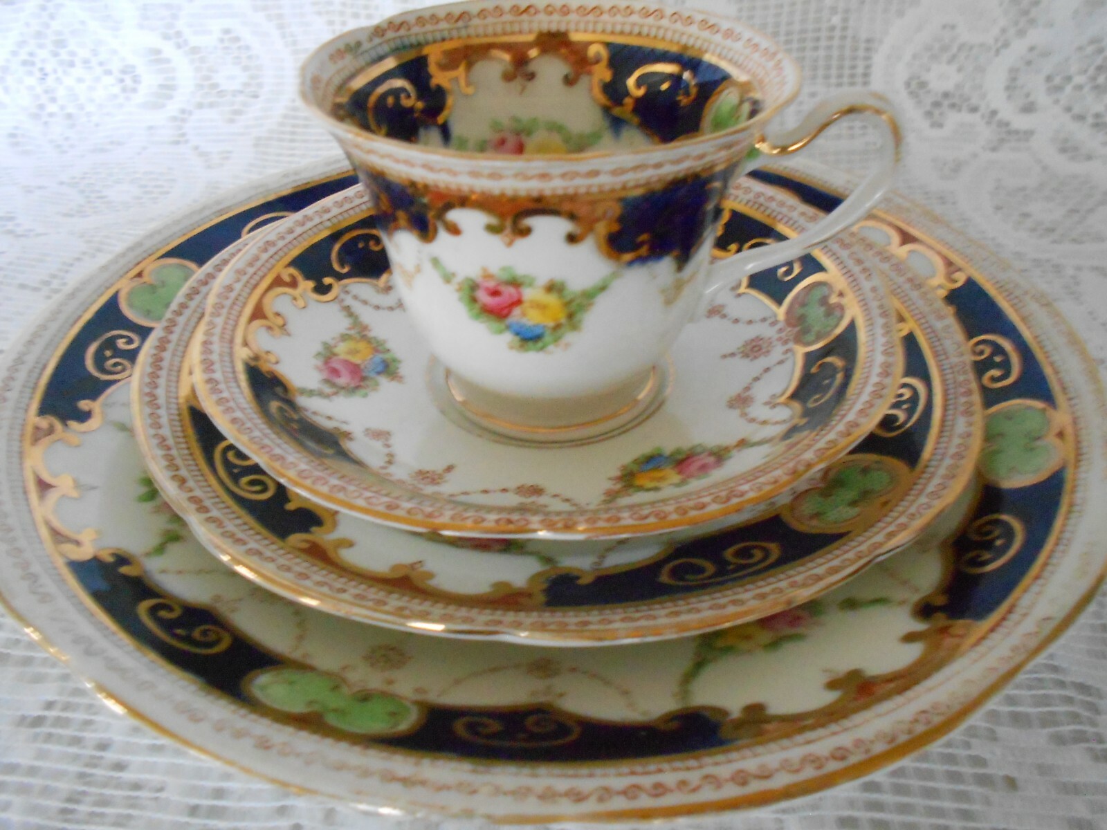 ANTIQUE VINTAGE WARWICK HEATHCOTE & SONS 4 PIECE CHINA TEA SET HAND ...