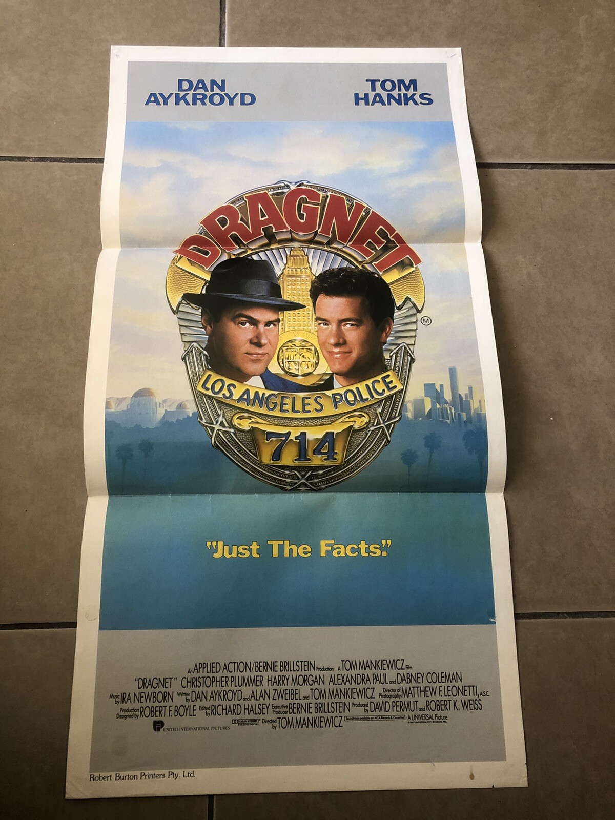 Dragnet Tom Hanks Original Australian Daybill Movie Poster Dan Ackroyd ...