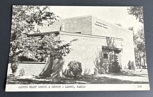 Postcard: Sacred Heart School & Church ~~ Larned, Kansas | eBay