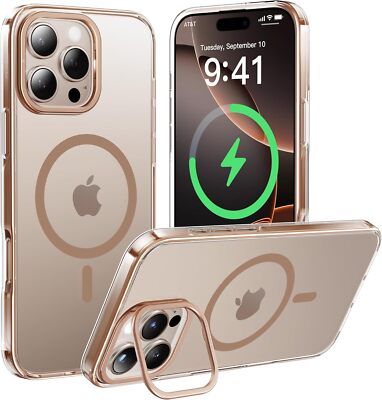 CASEKOO iPhone 16 Pro Max Case, Upg Lens Stand, Mil-Grd, MagSafe, Gold ...