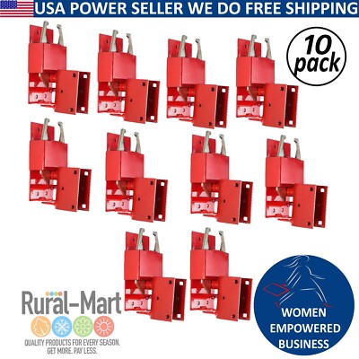 10pk Two Way Lockable Big Red Gate Latch Cattle Fence Replaces Speeco ...